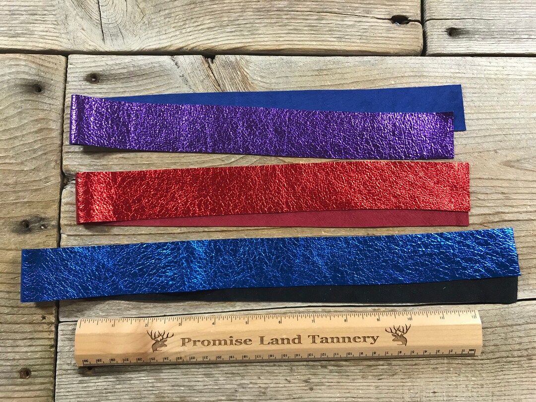 Assorted Metallic Pig Leather - Ultra Thin Leather Strips - Lot No ...