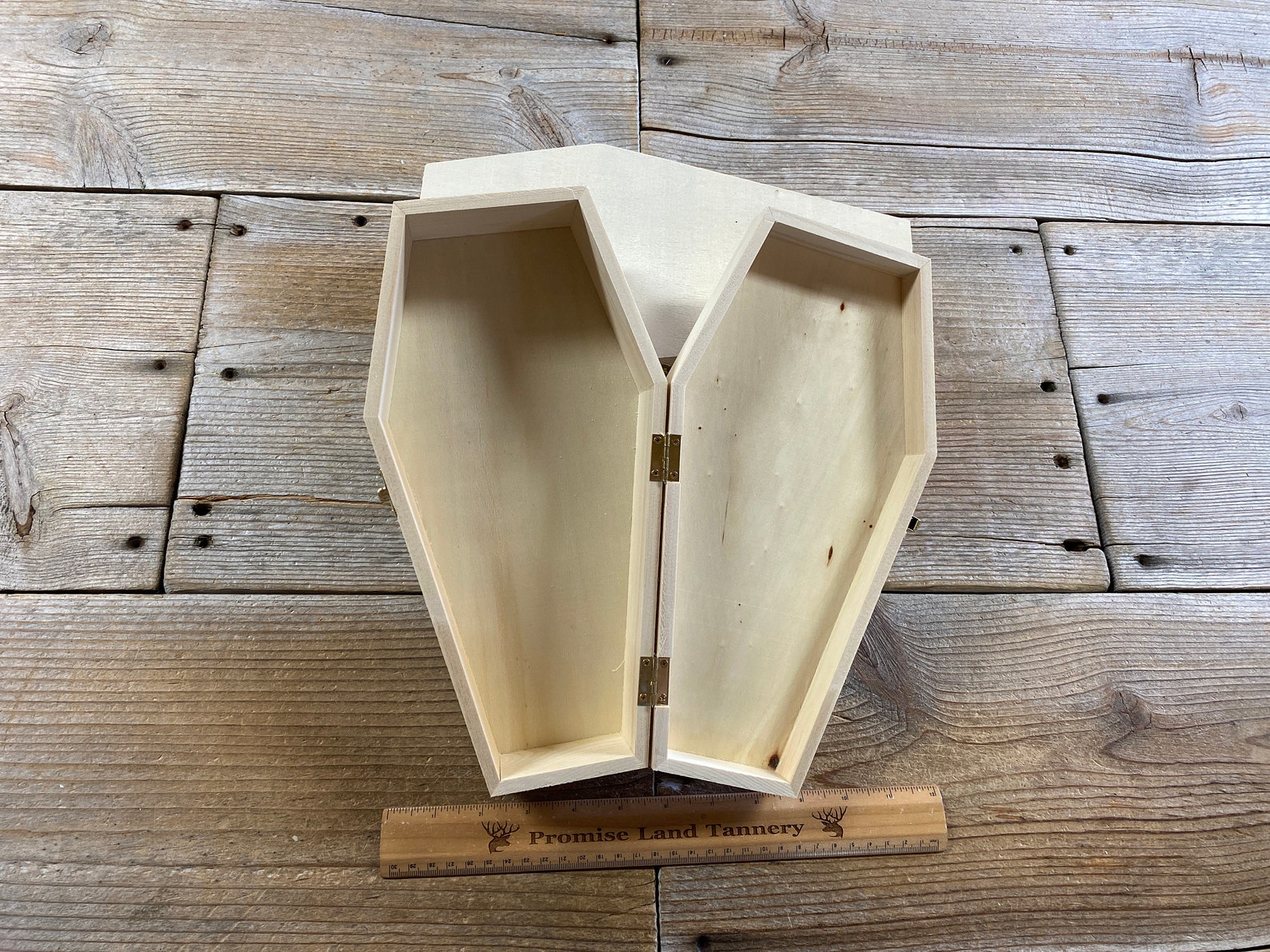 Wood Coffin Shaped Box With Lid 12 Inches by 6.25 Inches | Etsy