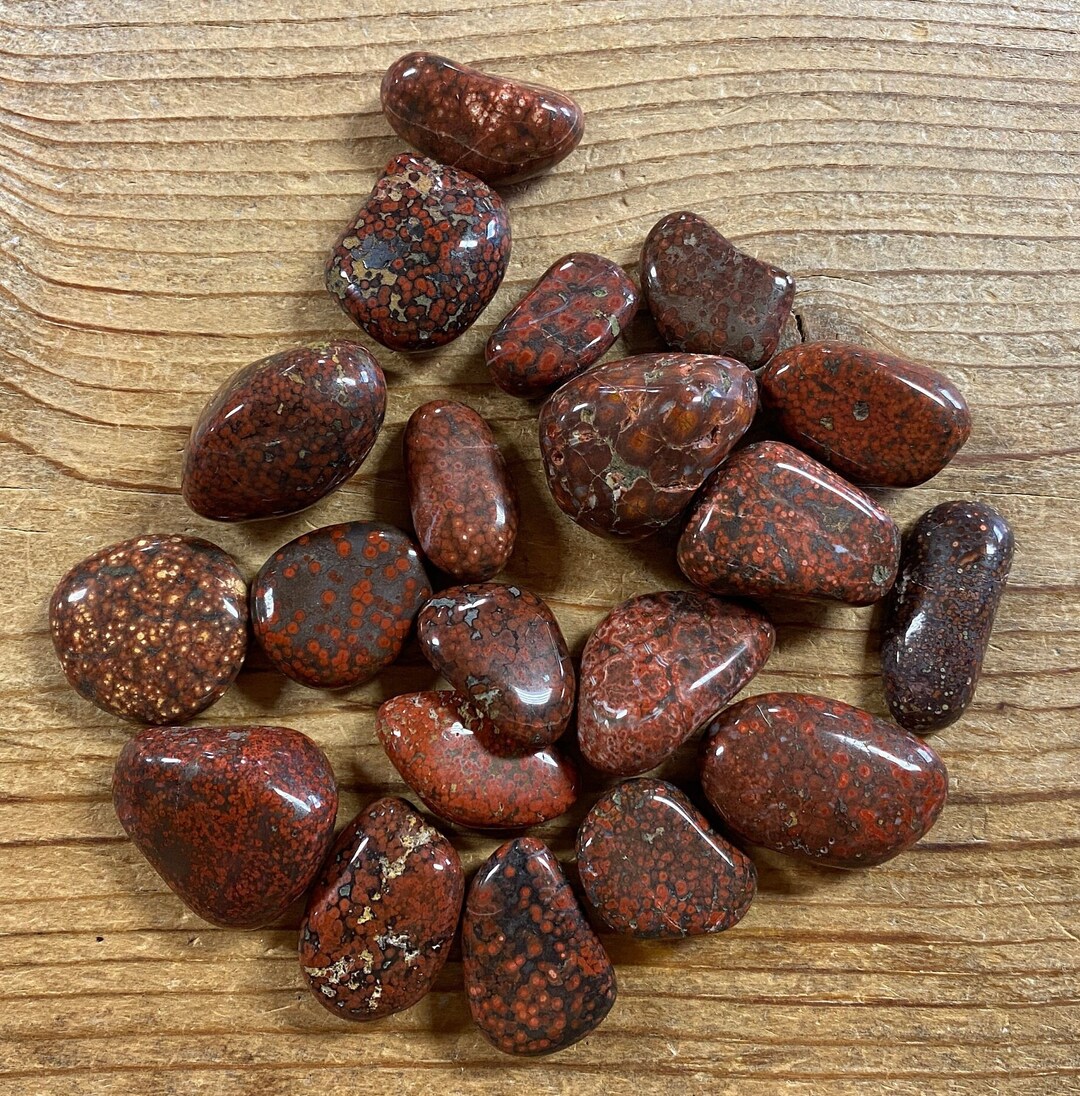 5 Tumbled Orbicular Jasper - Medium Tumbled Stones - Stock No. TS018 - Etsy