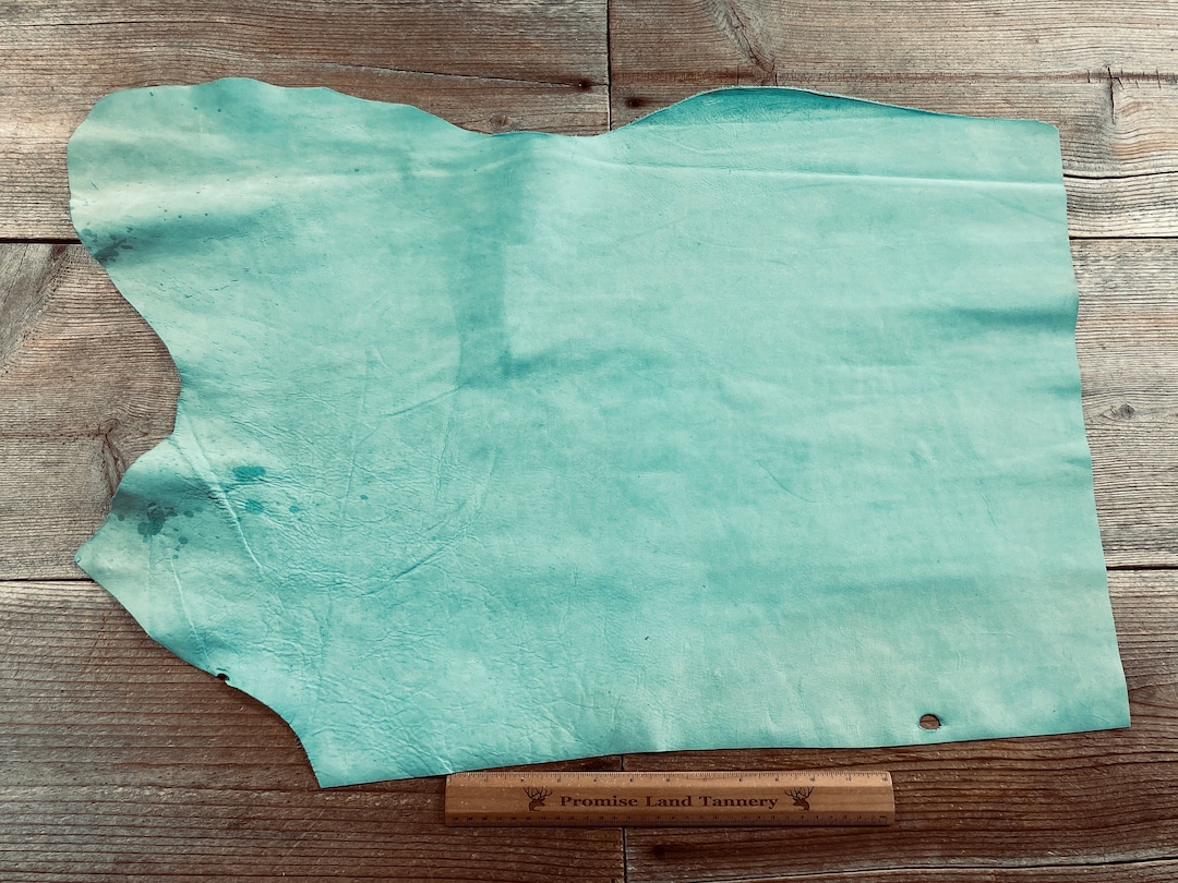 Baby Blue Cow Hide Leather Remnant - Lot No. 220527-PP - Etsy