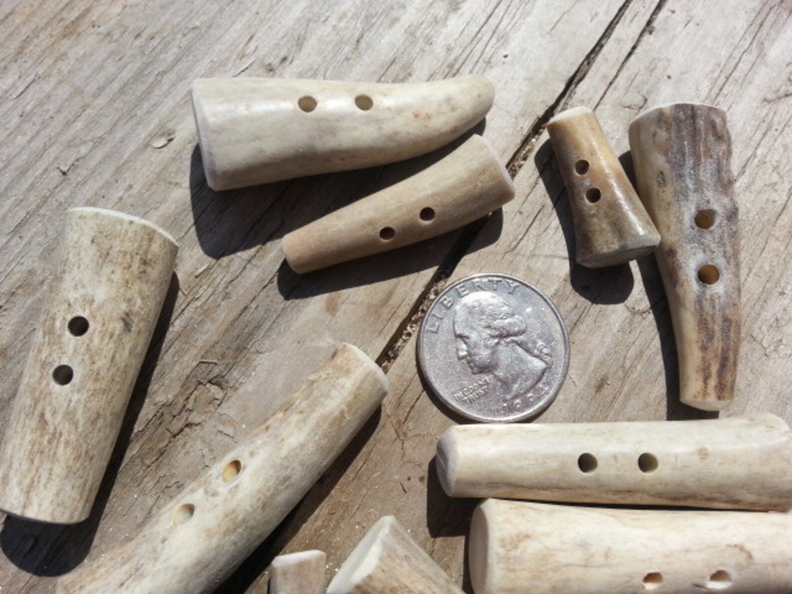 Deer Antler Toggle Buttons - 5 Assorted Pieces - Stock No. DCAT - Etsy