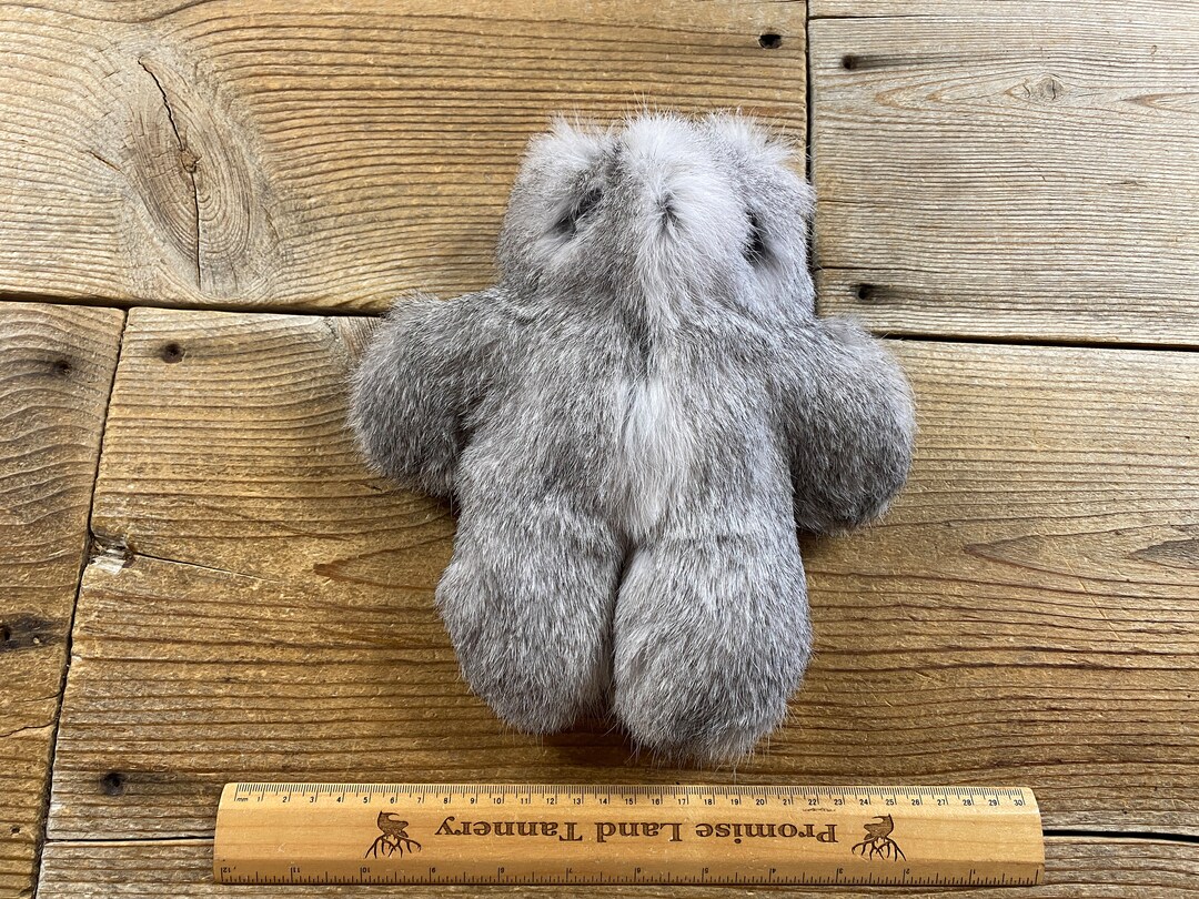 Real Rabbit Fur Teddy Bear - 9 Inch Stuffed Animal - Europium - Etsy