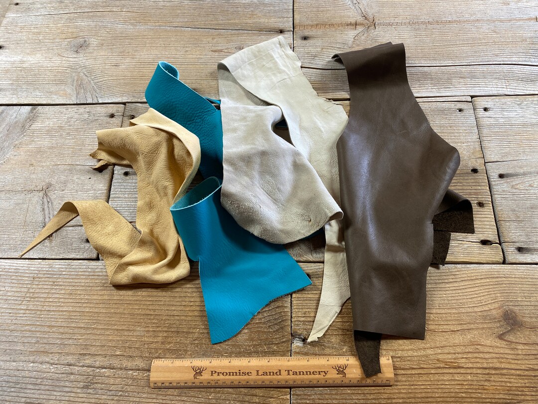 Lot of 4 Assorted Leather Remnants - Lot No. 230413-JJJ - Etsy