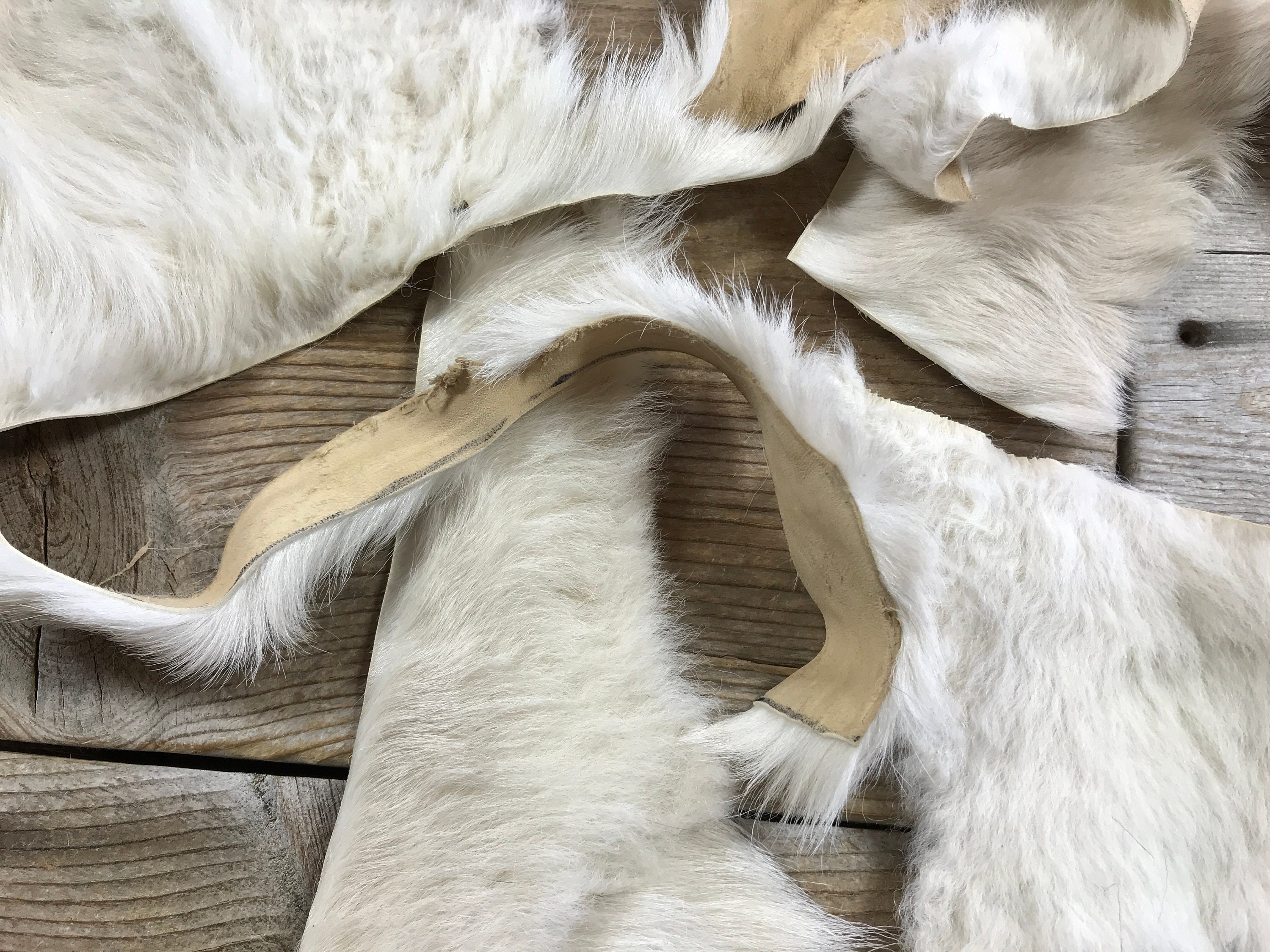 Light Grey Calf Hide Fur Pieces Four Pieces Lot No. | Etsy