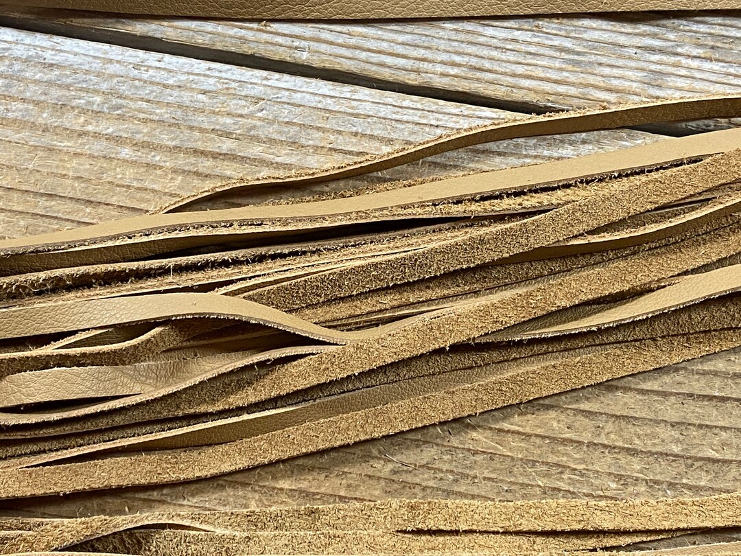 100" Extra Long Camel 1/4 Inch Wide Cow Leather - Straight Cut Laces ...