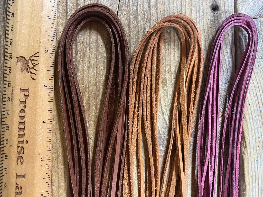 2mm Cinnamon, Taupe, Raspberry Cow Buckskin Laces- 24 Pieces - 24 ...
