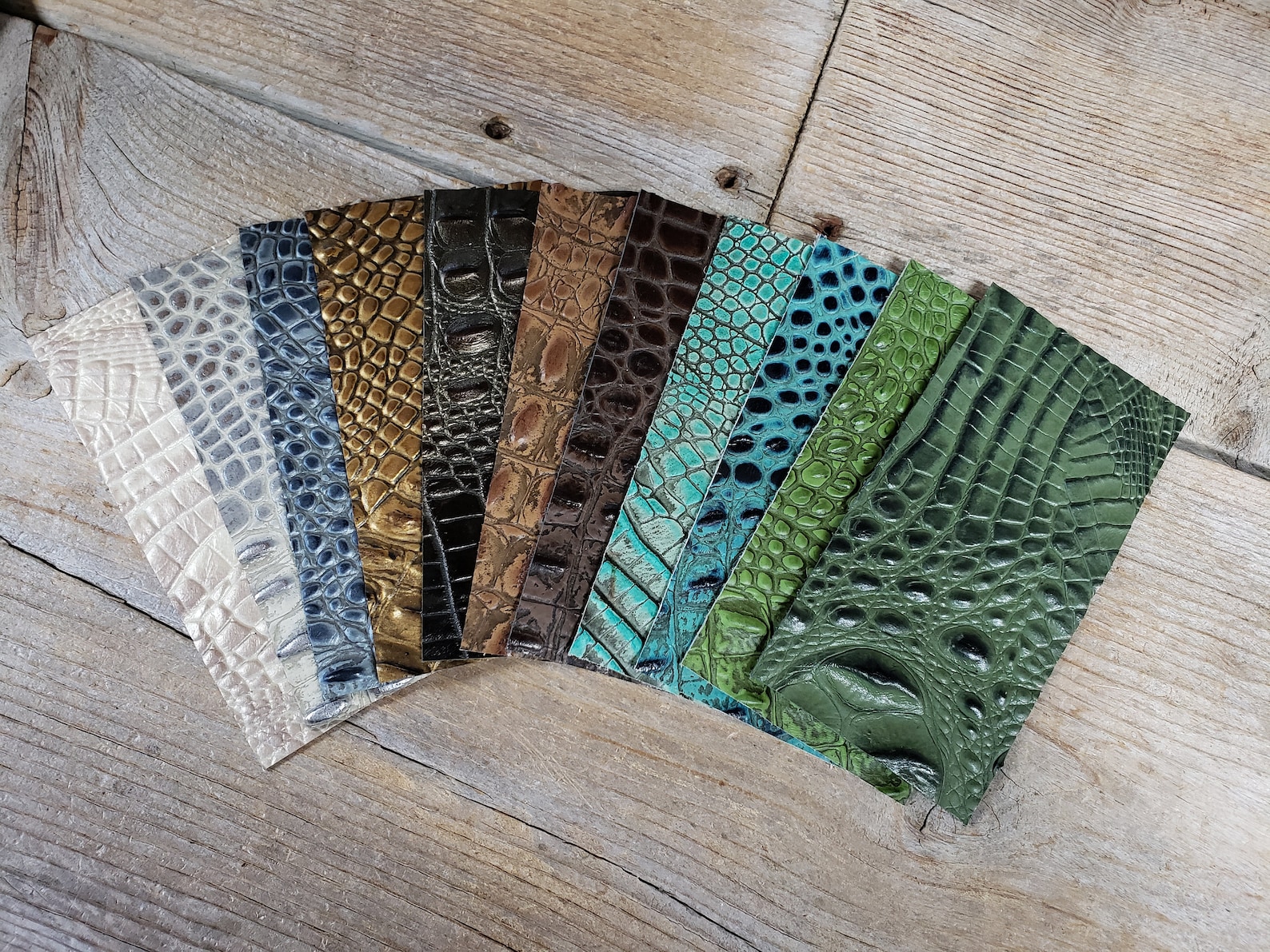 Alligator Leather - Embossed Cowhide - Dragon Scale or Gator Print ...