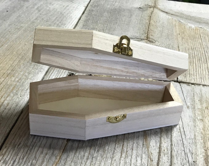 Wood Coffin Shaped Box With Lid 5 7/8 Inches by 3 Inches - Etsy