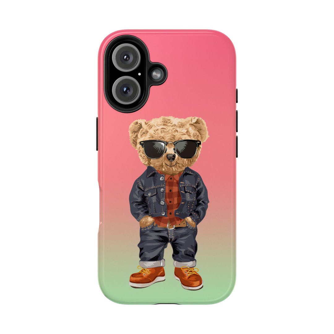 Teddy Bear Themed Phone Case, Bear With Sunglasses, Cool Teddy Bear in ...