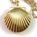 Locket Necklace, Seashell Locket Necklace, Scallop Shell Locket, Locket ...
