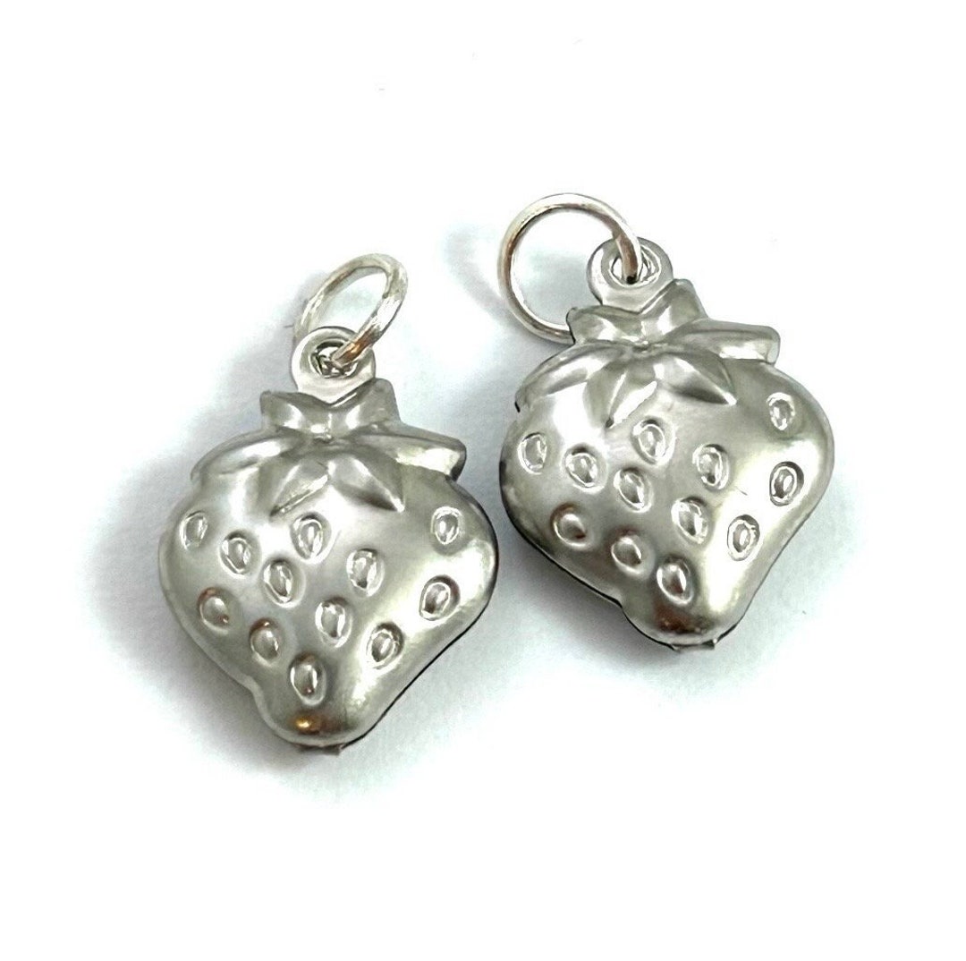 Tiny Strawberry Charm Stainless Steel Charms for Bracelets Dainty ...