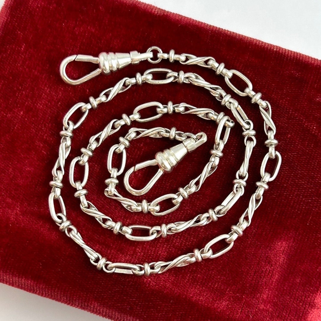 Fob Clip Charm Holder Necklace Silver Tone Metal Double Dog - Etsy