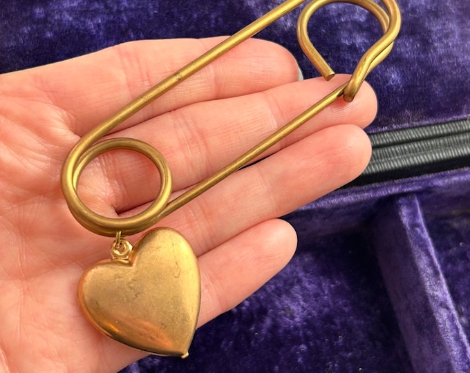 Jumbo Safety Pin, Turquoise Stone Keychain, Silversmith, Hat Accessory ...