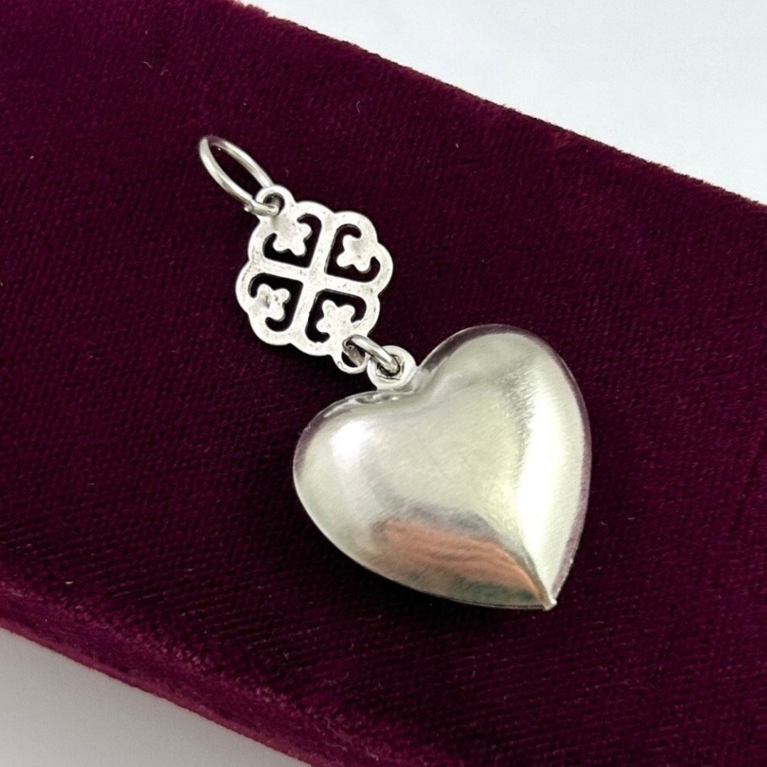 Victorian Style Heart Pendant: Stainless Steel Puffed Heart Charm - Etsy