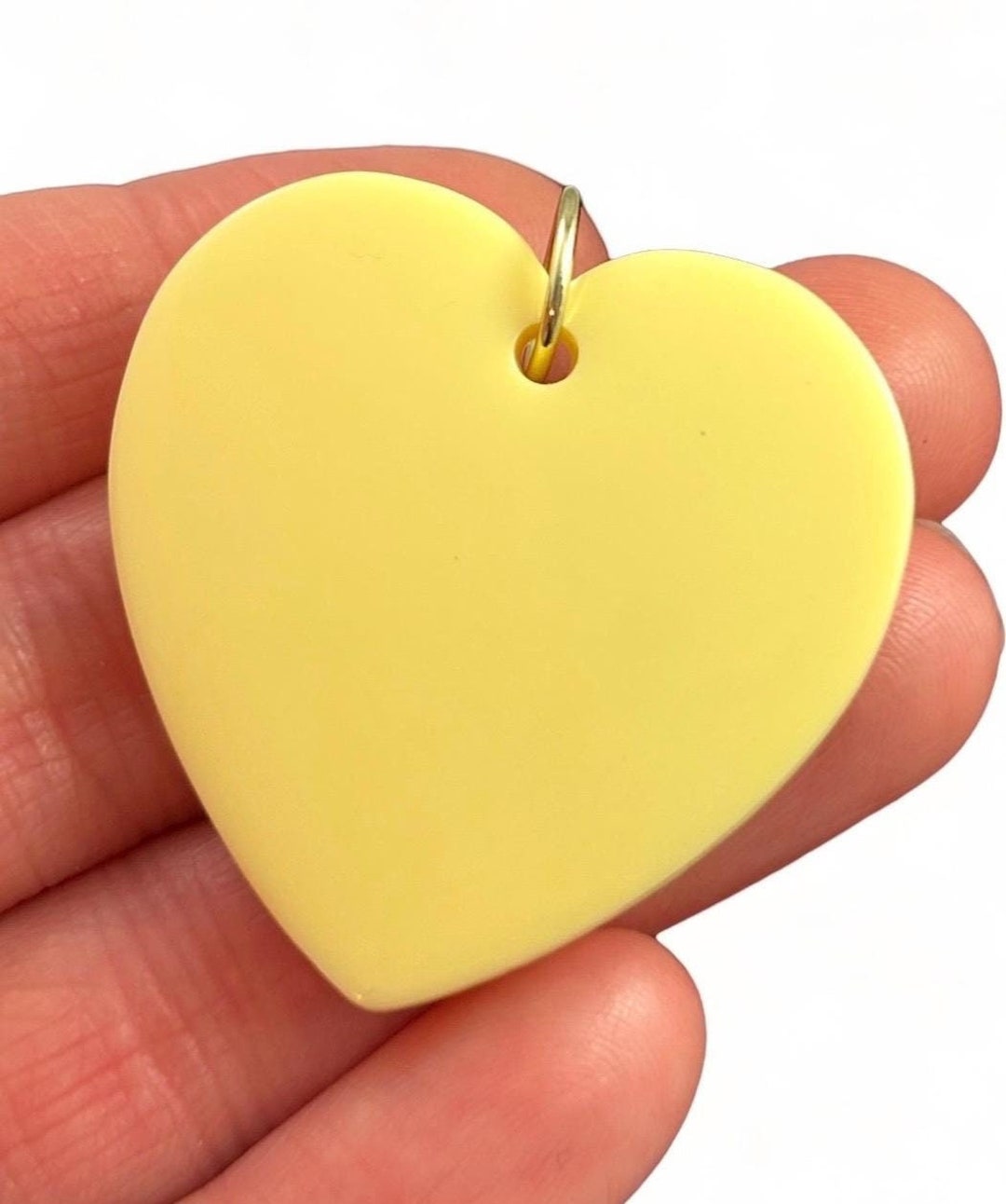 Vintage Charm Large Heart Pendant Cream Colored Heart Necklace Heart ...