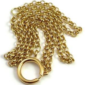 Charm Holder Necklace Large Clasp Clip Front Clasp Pocket Watch Chain ...