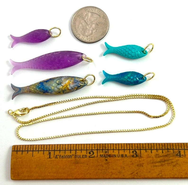 New Colors! Fish Charm Necklace Pendant for Women Fish Jewelry Gifts ...