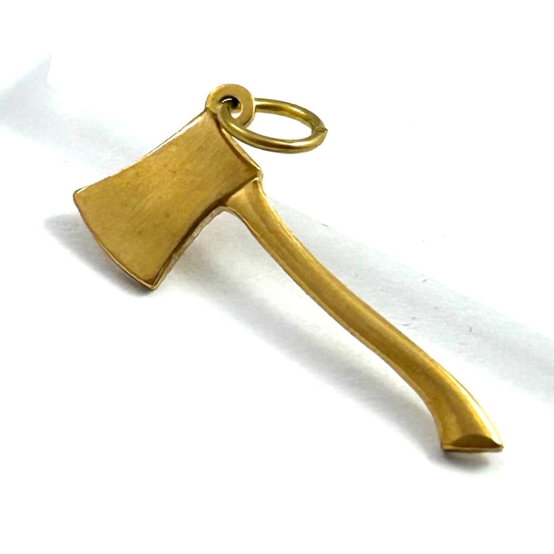 Tiny Axe Charm Vintage Charm Brass Vintage Jewelry Vintage Necklace ...