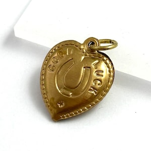 Vintage Charm, Heart Charm, Good Luck Charm, Vintage Charm Heart, Lucky ...