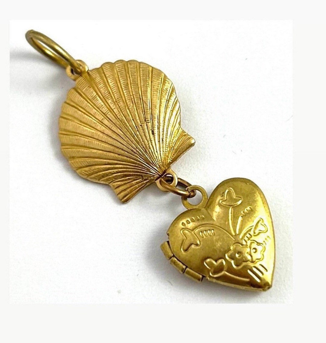 Locket, Locket Pendant, Scallop Shell Pendant, Seashell Pendant ...