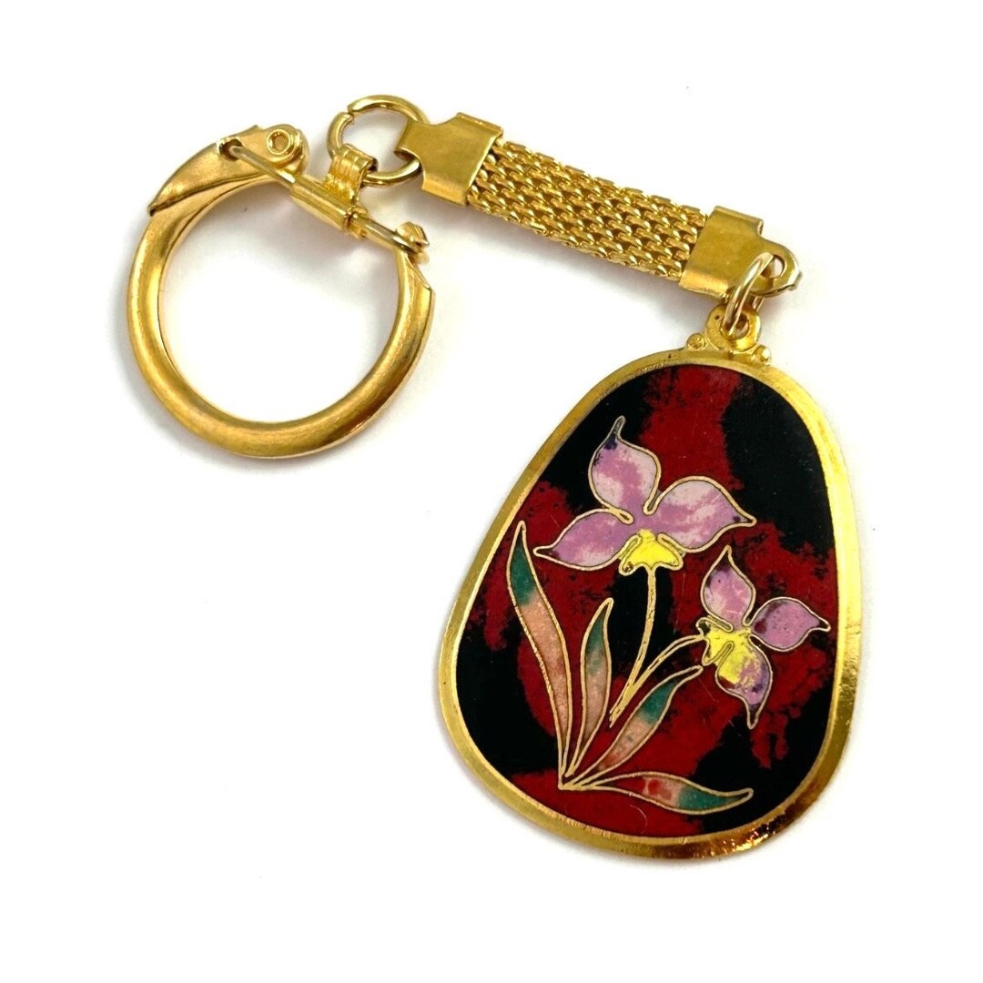 Flower Keychain, Keychain With Charm, Keychain, Flower Charm Keychain ...