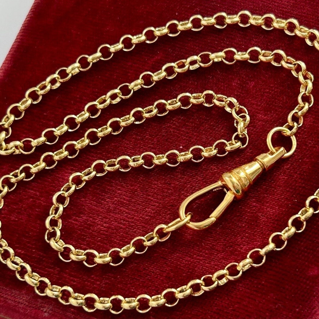 Charm Holder Necklace Dog Fob Swivel Clip Front Clasp Victorian Pocket ...