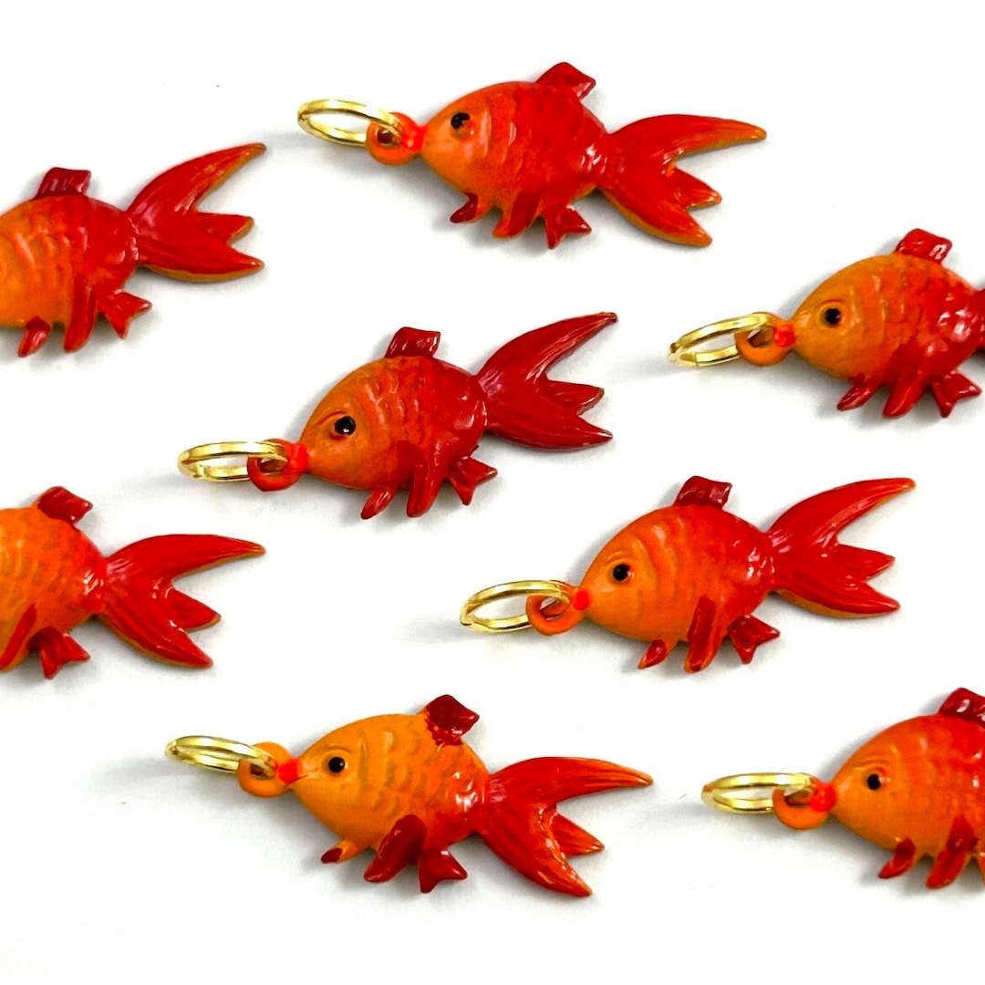 Vintage Charm Tiny Goldfish Charms for Bracelets Dainty Pendants ...