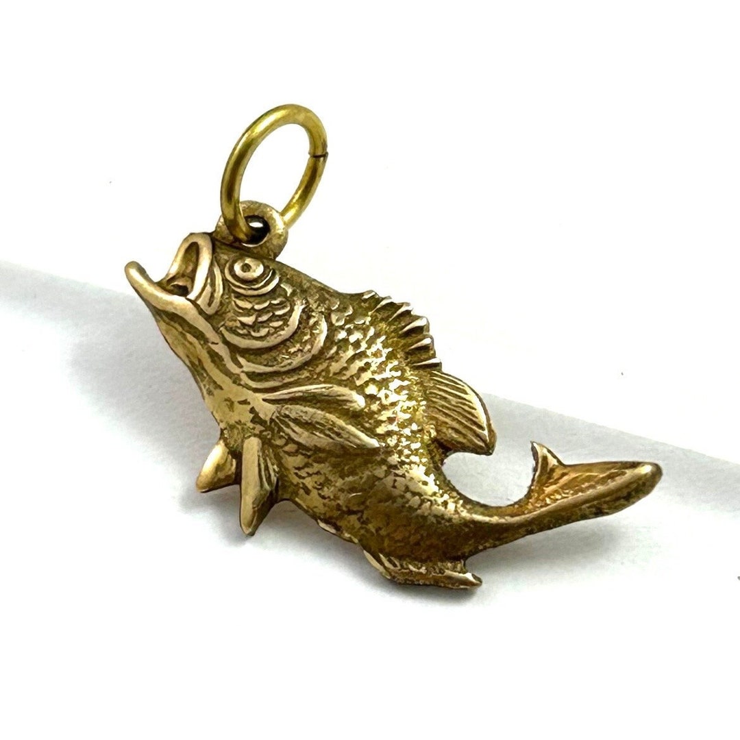 Vintage Charm Bass Fish Charm Pendants for Women Gift for Fishermen ...