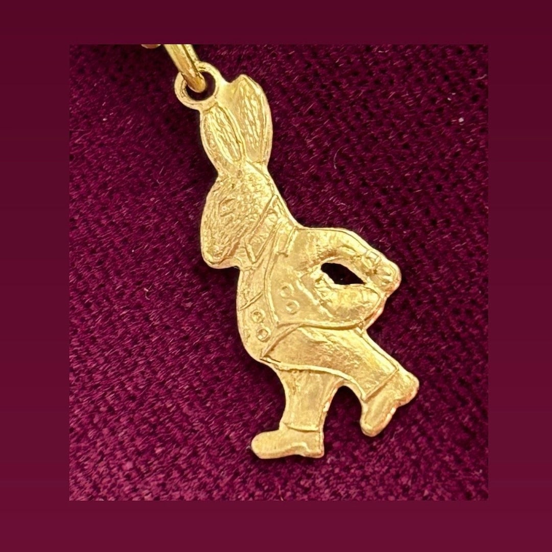 Rabbit Charm, Vintage Rabbit Charm, Brass Charm, Vintage Jewelry ...