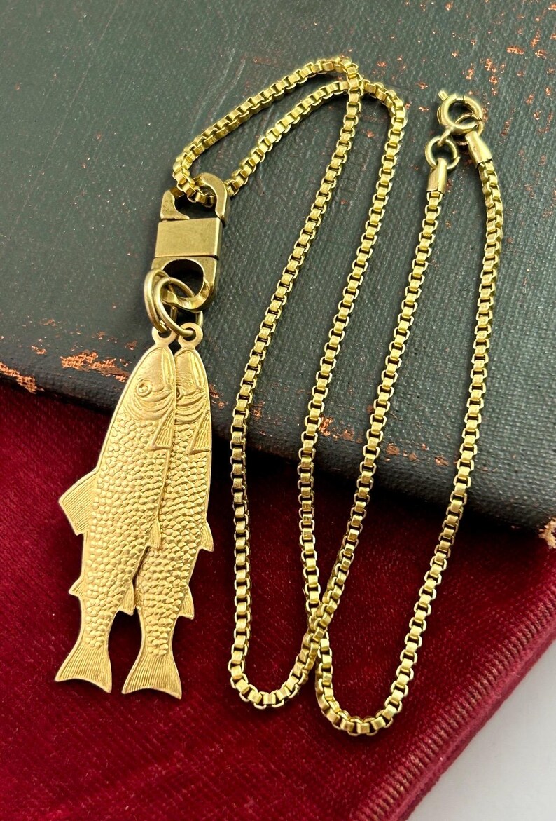 Fish Charm Necklace Pendant Jewelry for Women Gift for Her Fishing ...