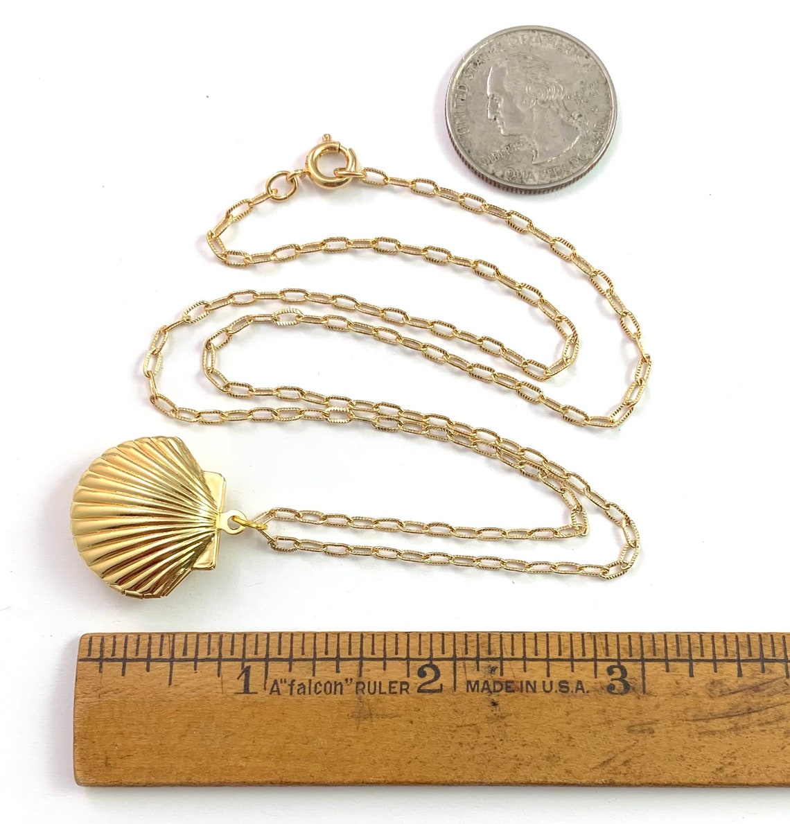 Locket Necklace Seashell Locket Necklace Scallop Shell | Etsy