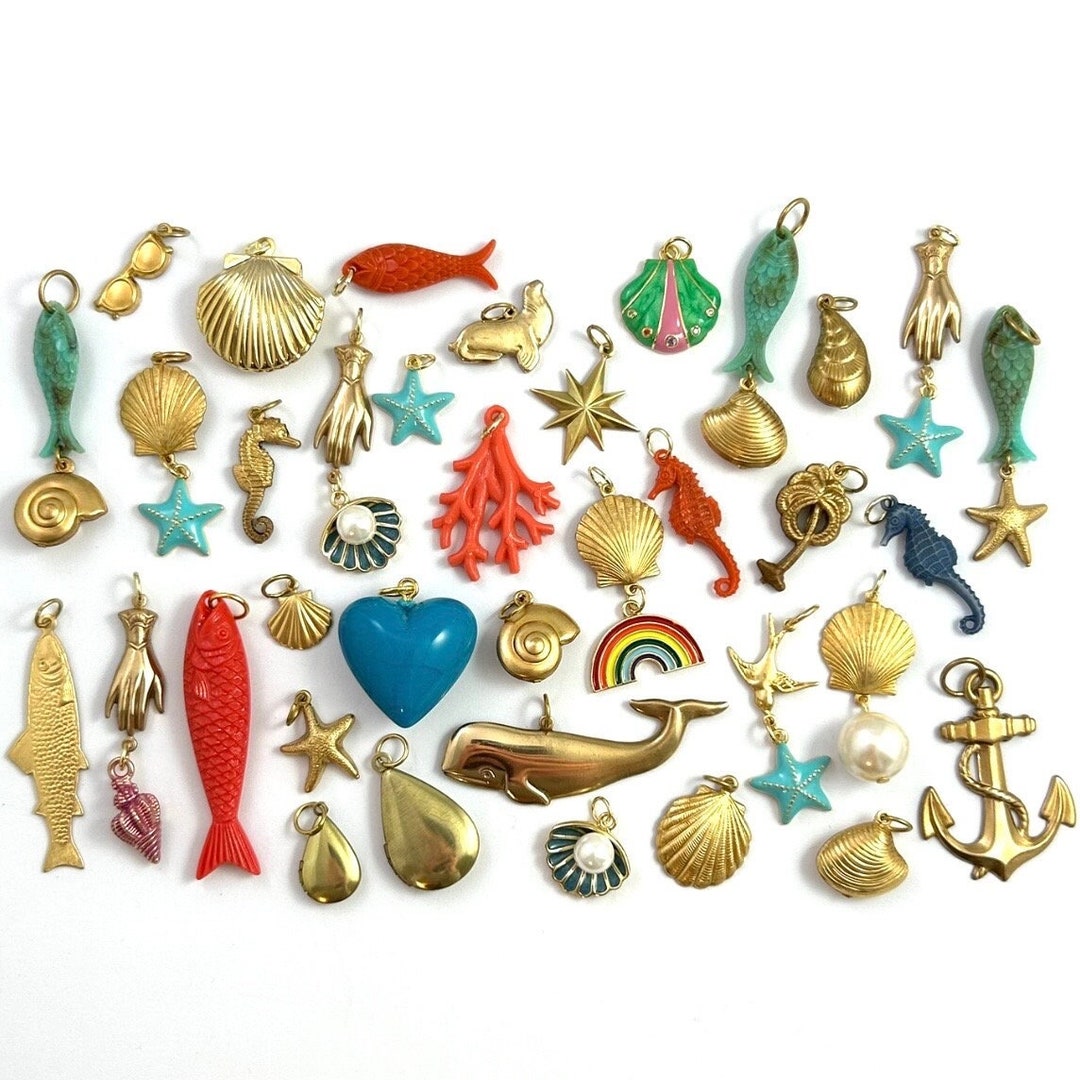 Charms for Bracelet Charm Necklace Pendants Seashell Beachy Summer ...