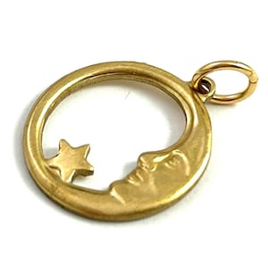 Vintage Charm, Crescent Moon Charm, Vintage Charm, Vintage Pendant ...
