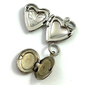 Collection of Three Tiny Charms, Heart Locket, Strawberry, Tiny Vintage ...