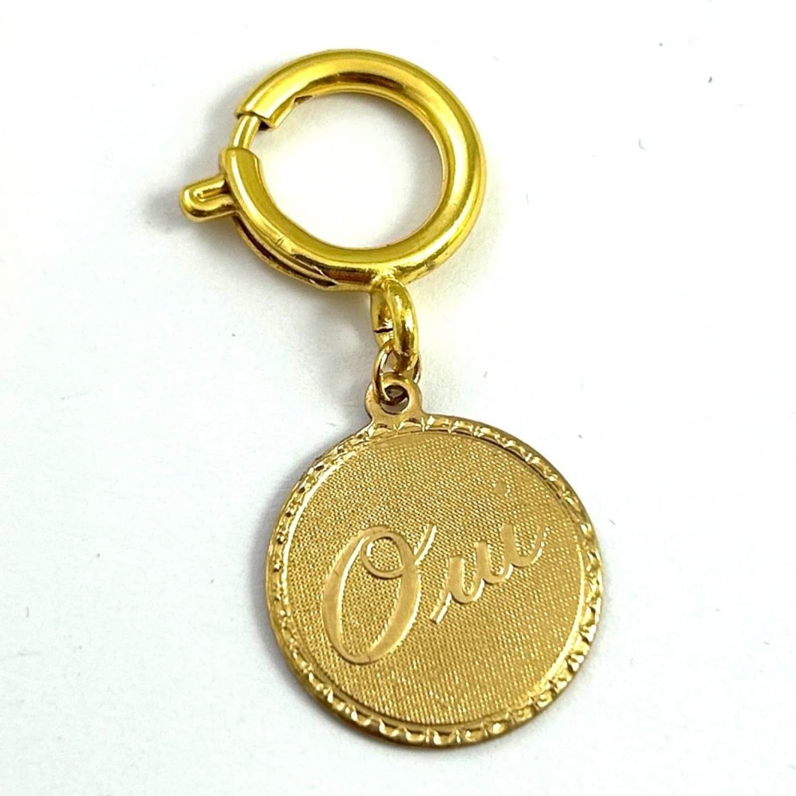 Clip on Charms Astrology French Oui Yes Charm Faux Pearl Drop Fish ...