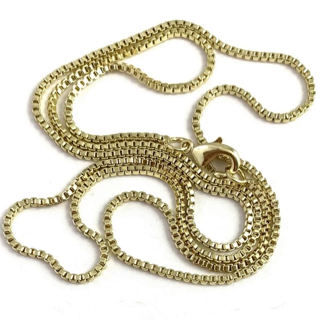 Box Chain Necklace Box Chain Necklace Gold Necklace Chain - Etsy