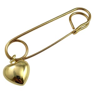 Heart Charm Safety Pin Jewelry for Women Jacket Pin Gift for Her ...