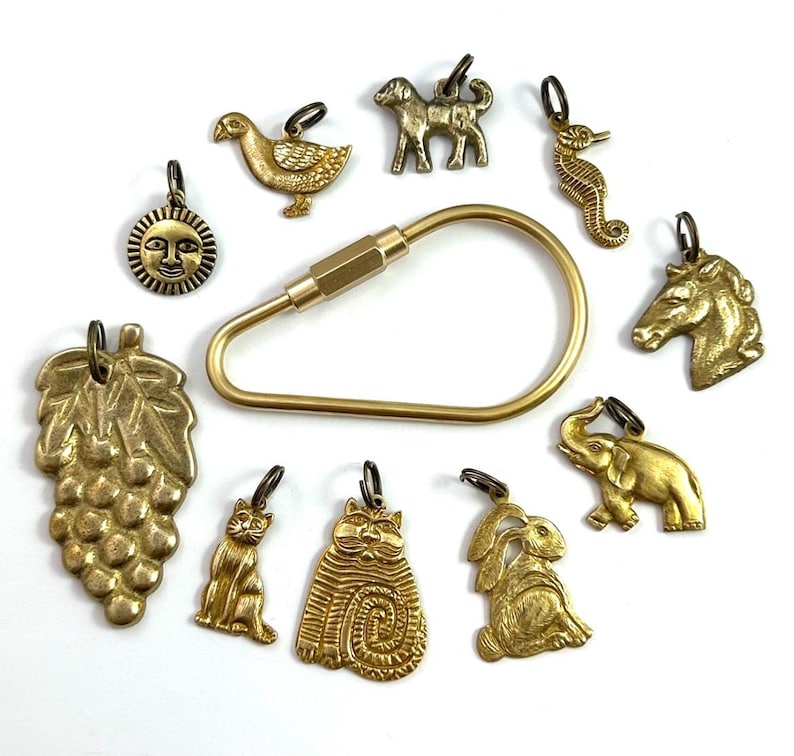 Carabiner Keychain Charm Holder Vintage Charms for Purse Carabiner Clip ...
