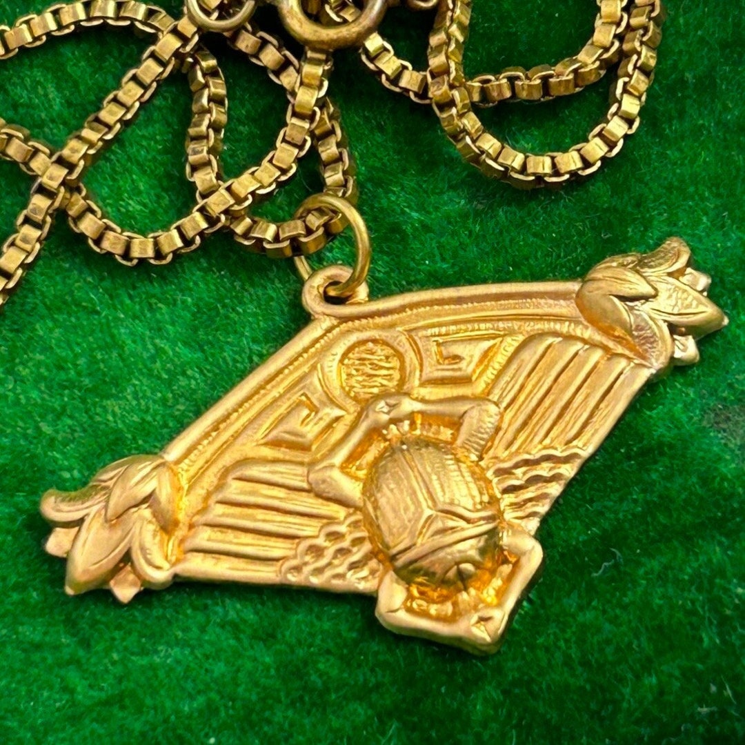Vintage Charm Pendant Necklace for Women Scarab Jewelry Lotus Flower ...