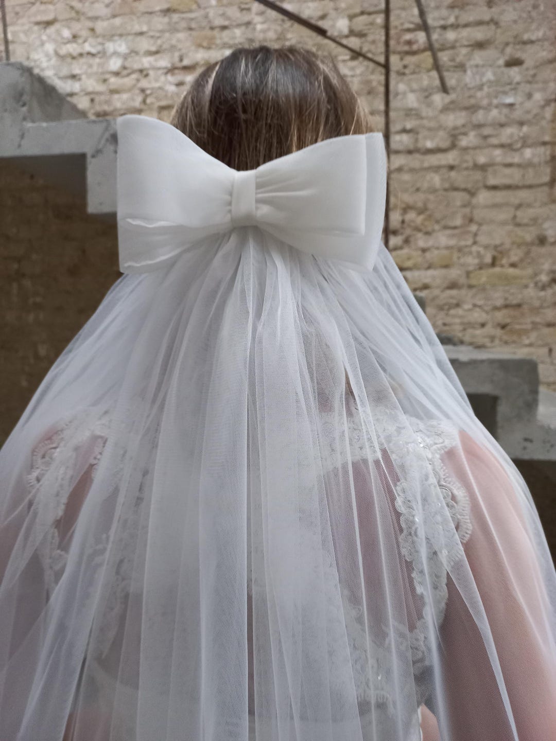 Hen Party Bow Veil Modern Bow Veil Bow Wedding Veil for Receiving ...