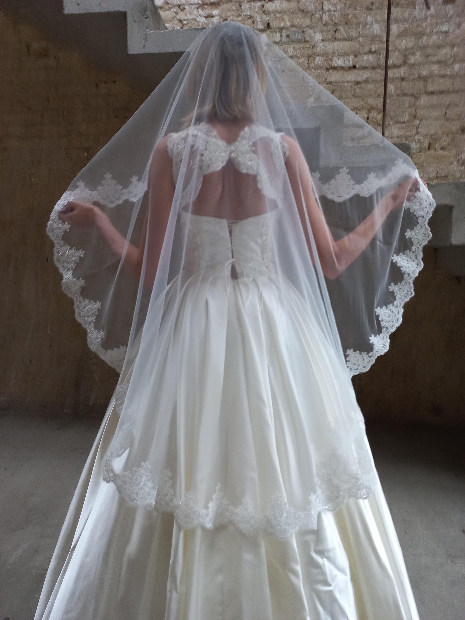 Royal Veil Mantilla Trim Lace Edge Bridal Church Veil for Bride Boho ...