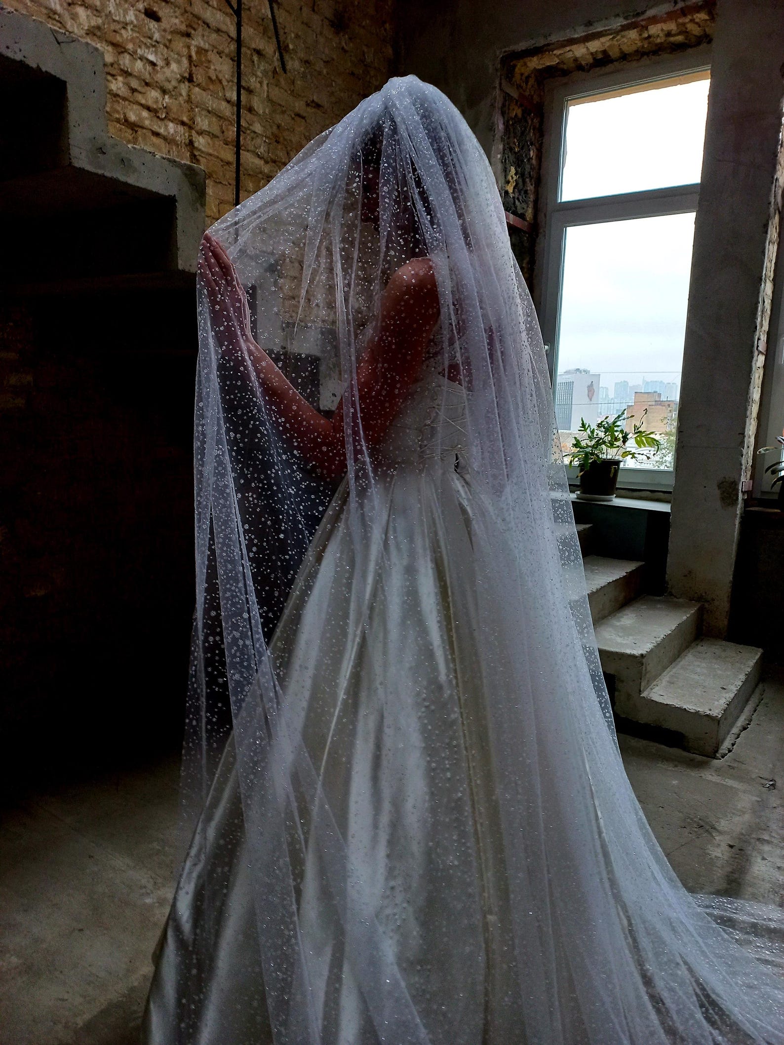 Glitter Wedding Veil in Sparkle Veil Trim Gorgeous Shimmer Veil Sparkle ...
