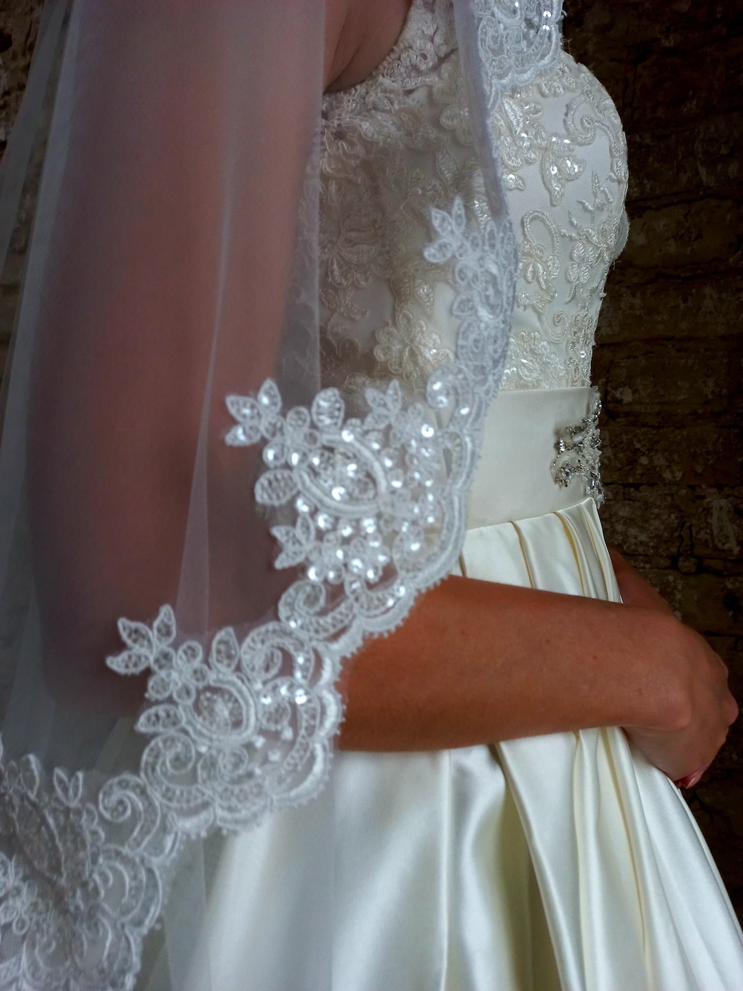 Royal Veil Mantilla Trim Lace Edge Bridal Church Veil for Bride Boho ...