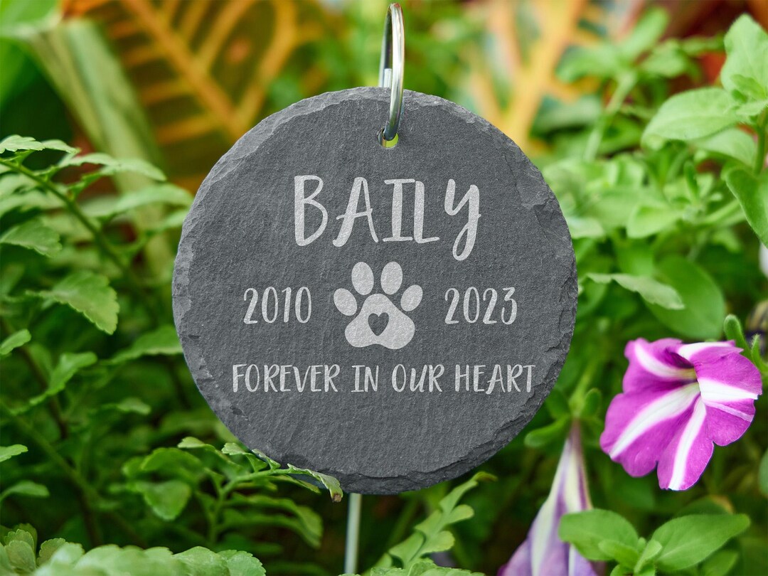 Personalized Heart Memorial Garden Slate and Hook,engraved Memorial ...