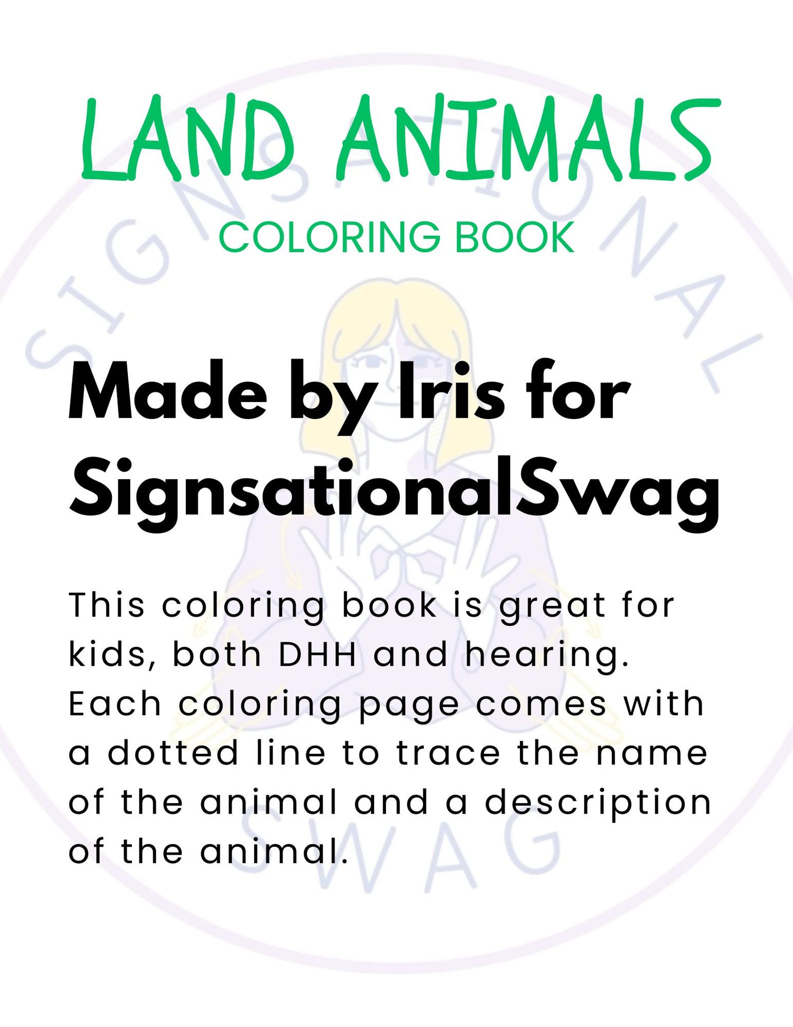 Colorful Adventures: Fun Coloring Books for Kids | Land Animals ...