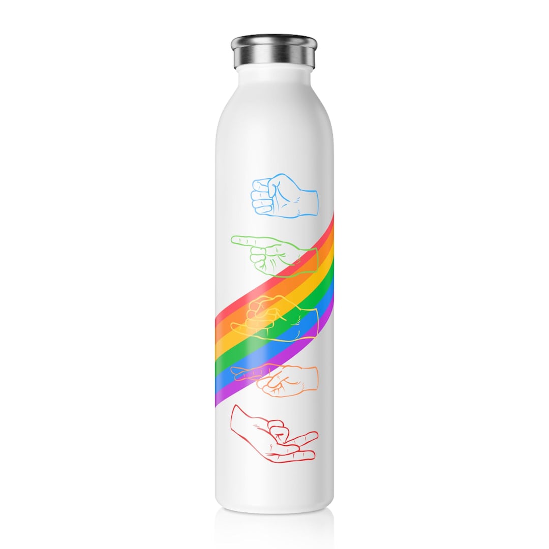 ASL Pride Colorful Rainbow Water Bottle, Eco-friendly Hydration Flask ...