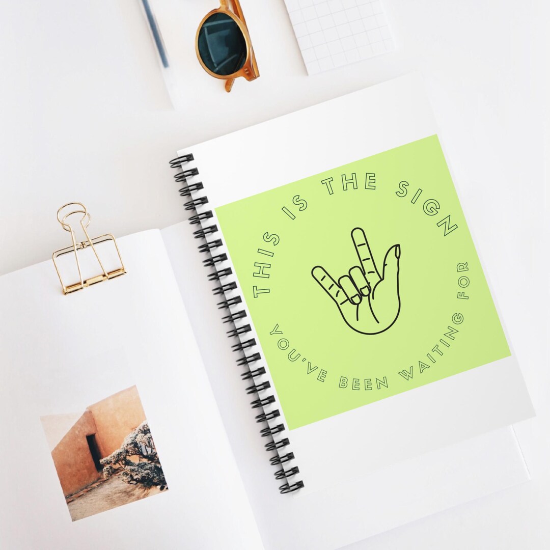 ASL I Love You Spiral Notebook - 'this is the Sign' Hand Design ...