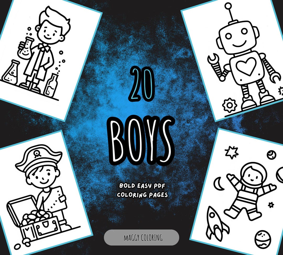 Bold and Easy Coloring Pages Boys | 20 Boys Easy Bold Coloring Pages ...