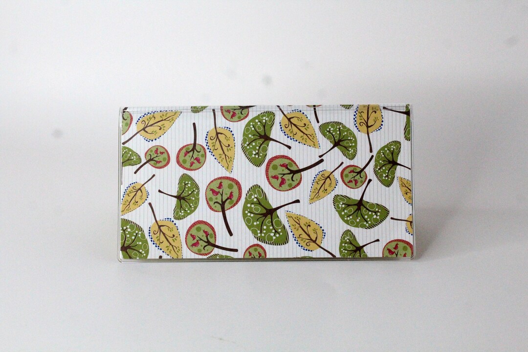 Checkbook Cover - Ginko Trees - Etsy