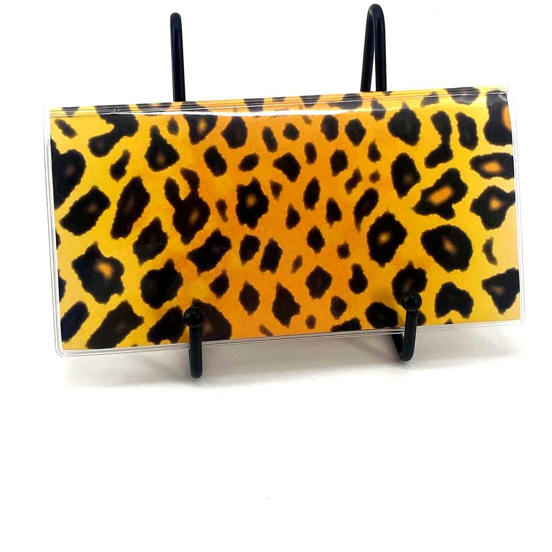 New Checkbook Cover Wallet Vinyl Check Register Protector - Leopard ...